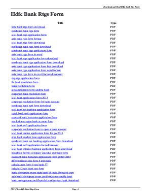 Hdfc Bank Rtgs Form Fill Online Printable Fillable Blank PdfFiller