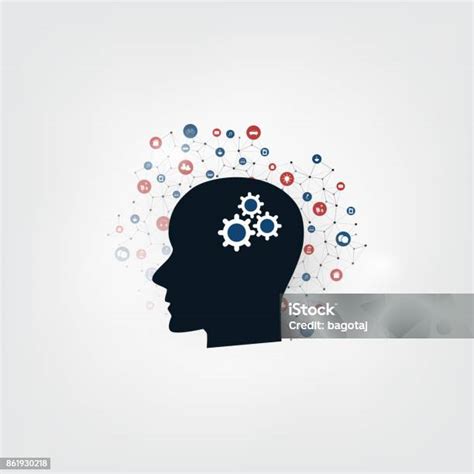 기계 학습 인공 지능 및 아이콘과 인간의 머리와 네트워크 디자인 컨셉 개념에 대한 스톡 벡터 아트 및 기타 이미지 개념 결정 과학 Istock