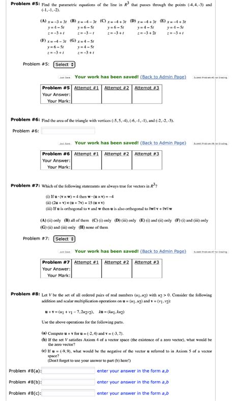 Solved Problem Find The Parametric Equations Of The Line Chegg