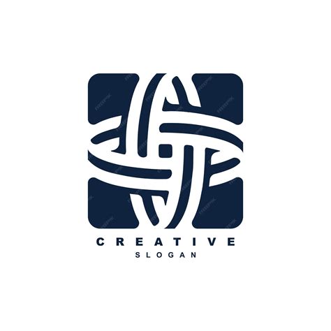 premium vector abstract geometric loop circle logo design on square
