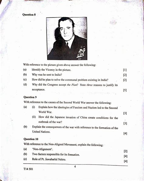 Question Papers U ICSE Th Board Exam History Question Paper