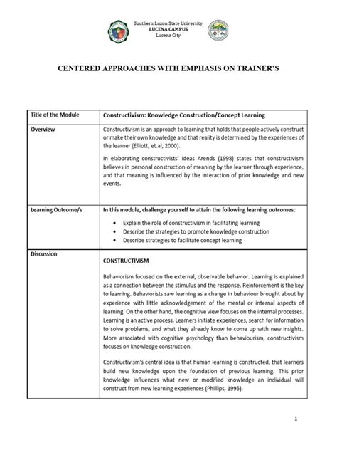 Ped05a Module 4 Nagares Lucena Pdf Constructivism Philosophy Of