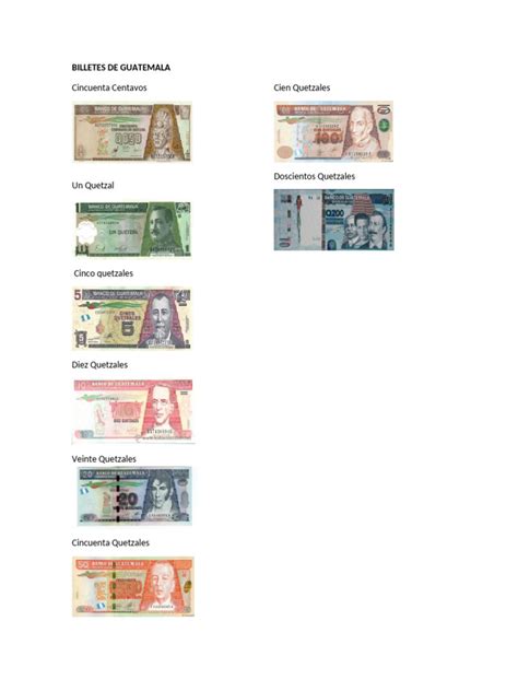 Billetes Y Gobernantes De Guatemala Pdf