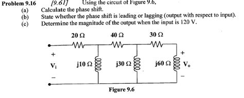 solved using the circuit of figure 9 6 a calculate the