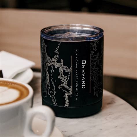 Brevard North Carolina Engraved Map Insulated Cup In Matte Black