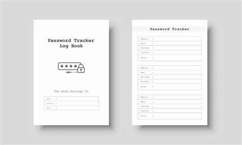 Premium Vector Password Log Book Template Website Password Tracker Log Book Notebook Interior