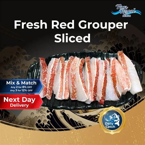 [pan Royal] Fresh Red Grouper Sliced 300g Pan Ocean Singapore Sea Through Us