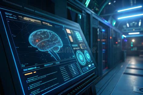 Futuristic Brain Scan Interface Stock Illustration Illustration Of Science Light 358126156