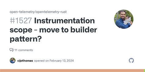 Instrumentation Scope Move To Builder Pattern · Issue 1527 · Open Telemetryopentelemetry