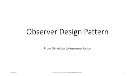design pattern observer pattern pptx programming languages
