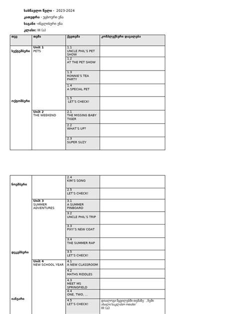3 კლასის თემატური ინგლისური ენა Pdf