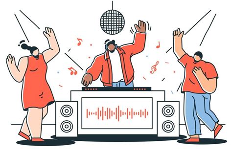 Dj 파티 개념 일러스트레이션 무료 벡터