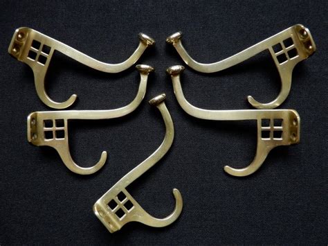 Art Deco Brass Coat Hooks Set Of 5 Catawiki