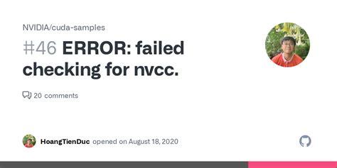 ERROR Failed Checking For Nvcc Issue NVIDIA Cuda Samples GitHub