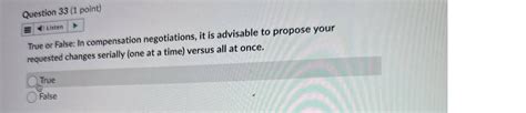 Solved Question 33 1 ﻿pointlistentrue Or False In