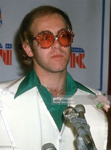 Pop Singer Elton John Holds A Press Conference To Announce A Concert