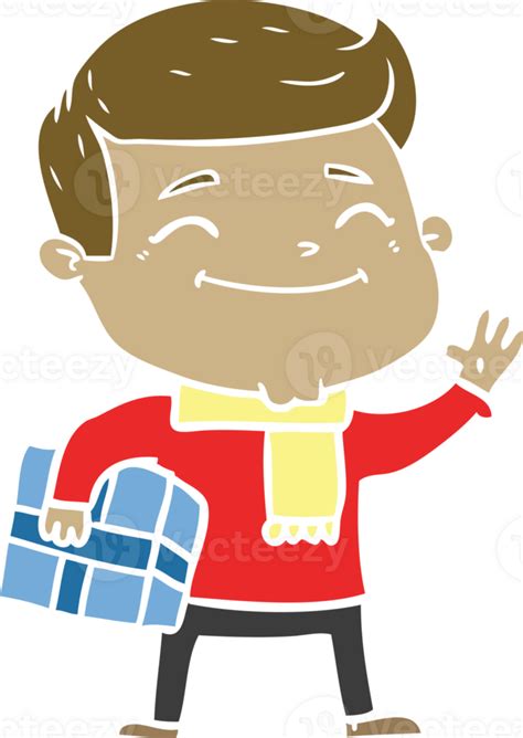 Happy Flat Color Style Cartoon Man 45174656 Png