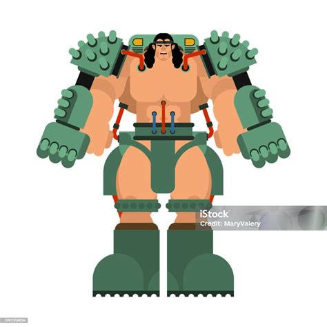 외 골격 기계 기술 로봇 해골입니다 철 벌 로봇입니다 금속 의류 사이보그입니다 벡터 일러스트 레이 션 개념에 대한 스톡 벡터