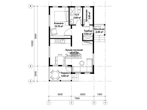 Проект дачного каркасно щитового дома ЭльБрус ДД 001 Строительная компания ЭльБрус