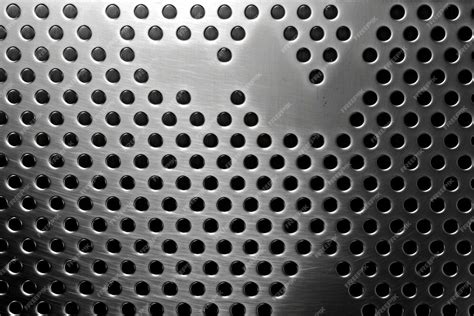 Premium Ai Image Textured Metal Surface With Circular Perforations Generative Ai