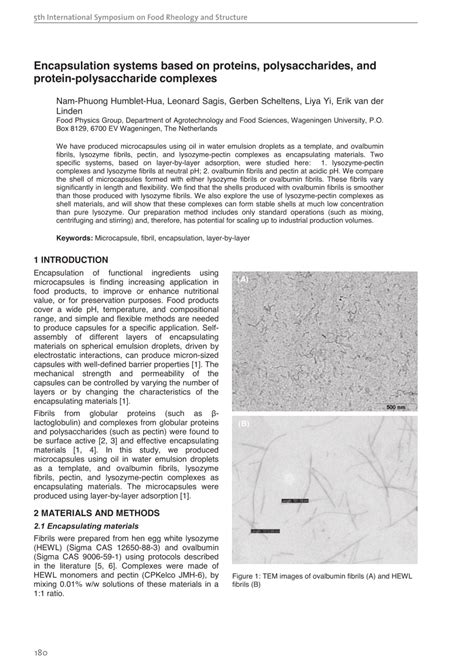 Pdf Encapsulation Systems Based On Proteins Polysaccharides And