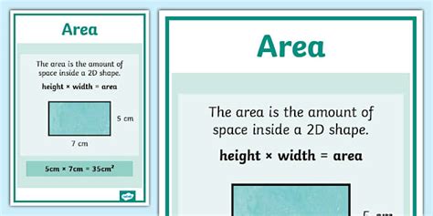 👉 New Simple Area Poster Lenseignant A Fait
