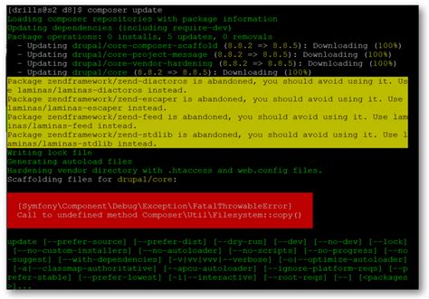 Drupal8古いバージョンのcomposerでdrupal8更新時に発生したエラーと対処法 古松
