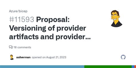 proposal versioning of provider artifacts and provider resources · issue 11593 · azure bicep