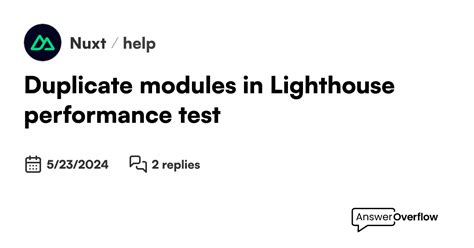 Duplicate Modules In Lighthouse Performance Test Nuxt