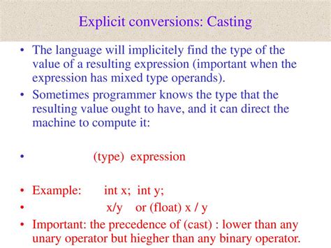 Conversions Of The Type Of The Value Of An Expression Ppt Download