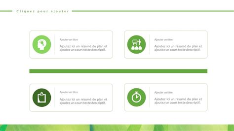 Modèle Présentation Diapositive De Présentation Verte Et Blanche Avec