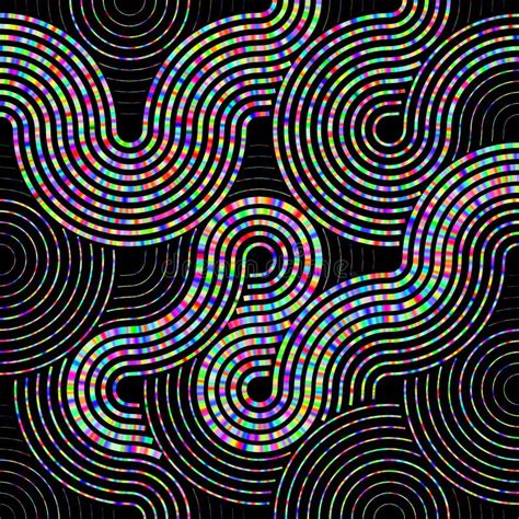 An Abstract Pattern Of Multi Colored Concentric Circles That Creates A