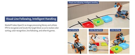 Hiwonder Masterpi 5dof Ai Vision Robot Arm With Mecanum Wheels Car Raspberry Robot