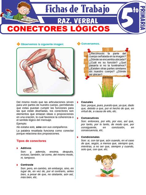 Conectores Lógicos Para Quinto Grado De Primaria Pdf Proposición