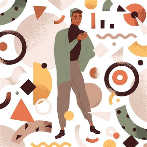 Premium Vector Person Work With Abstract Data Business Charts