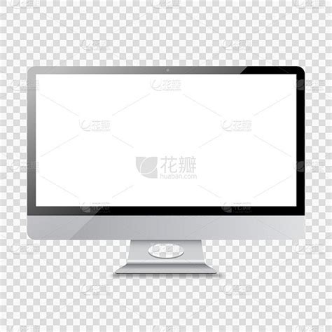 现实的计算机显示器屏幕隔离在透明的背景。矢量插图模型eps 10