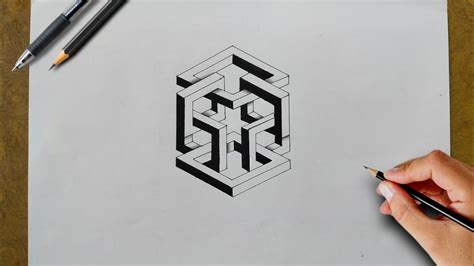 How To Draw Isometric 3d Illusion Easy Isometric 3d Illustration