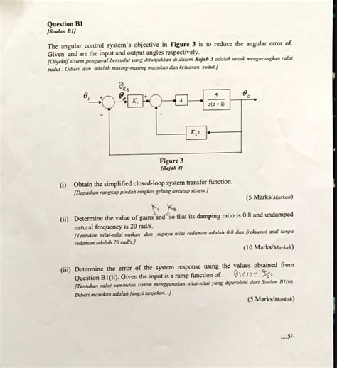 Solved Question B1 [soalan B1] The Angular Control Systems