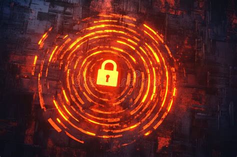 Secure Data Protection Concept With Lock Symbol And Digital Background Stock Illustration