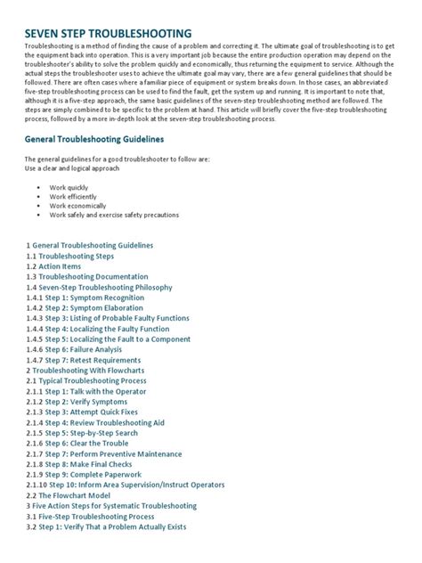 Seven Step Troubleshooting Pdf Pdf Troubleshooting Cognitive Science