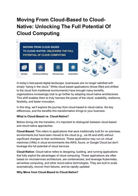 ppt moving from cloud based to cloud native unlocking the full