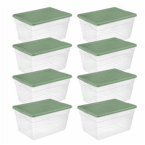 Sterilite 56 Quart Stackable Storage Container Tote Crisp Green 8