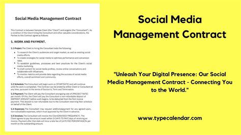 free printable social media management contract templates [word]