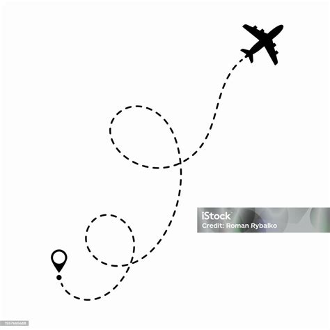 여행 개념입니다 점선 경로 비행기입니다 항공기 추적 비행기 노선 비행기 경로입니다 격리된 흰색 배경에 벡터 그림입니다 개념에 대한 스톡 벡터 아트 및 기타 이미지 Istock