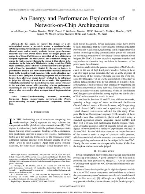 Pdf An Energy And Performance Exploration Of Network On Chip