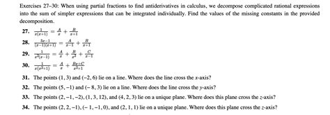 solved exercises 27 30 when using partial fractions to find