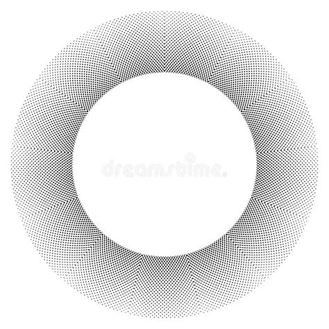 Radial Halftone Geometric Circular Dots Pattern For Circle Frame Stock Vector Illustration Of