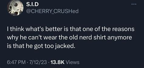 James Is Simply Too Jacked To Wear The Old Nerd Shirt R