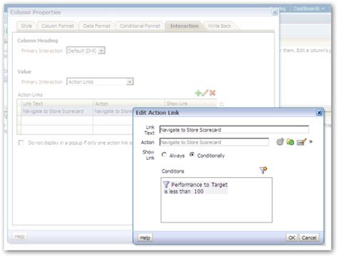obiee 11gr1 action framework and conditions