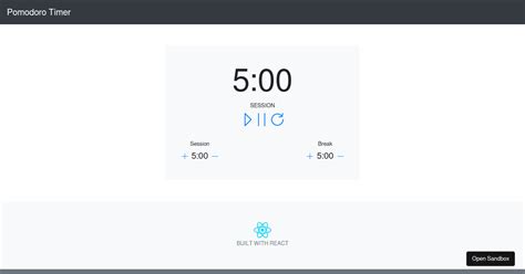 React Pomodoro Timer Forked Codesandbox